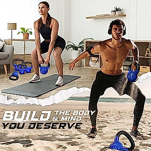 Yes4All Vinyl Coated Kettlebell Weights Set – Great for Full Body Workout and Strength Training – Vinyl Kettlebell 15 lbs