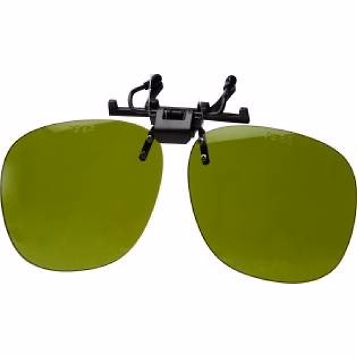 Lightweight Plastic Clip-On Flip-Up Spectacles - Shade #3 Green Welders Lens