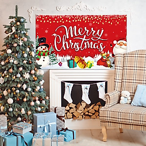 Tiamon Christmas Flag 3 x 5 Feet Double Sided Xmas Large Flag for Outside Santa Snowman Winter Holiday Polyester Flag Xmas Garden Yard Flag Christmas Welcome Signs Banner for Outdoor Yard Decoration