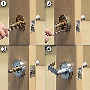 Master Lock Keyed Entry Door Lock, Brushed Chrome Finish Commercial Door Handle, Interior or Exterior Lever Style Locking Door Handle, SLCHKE26D