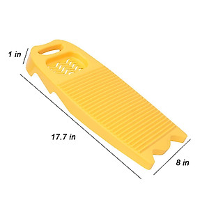 Plastics Clothes Washboards Laundry Board Household Hand Washing Board with Soap Holder Portable Hand Washing Clothes Tool Scrubboards Clothes Cleaning Tools for Home School Dormitory (Yellow)