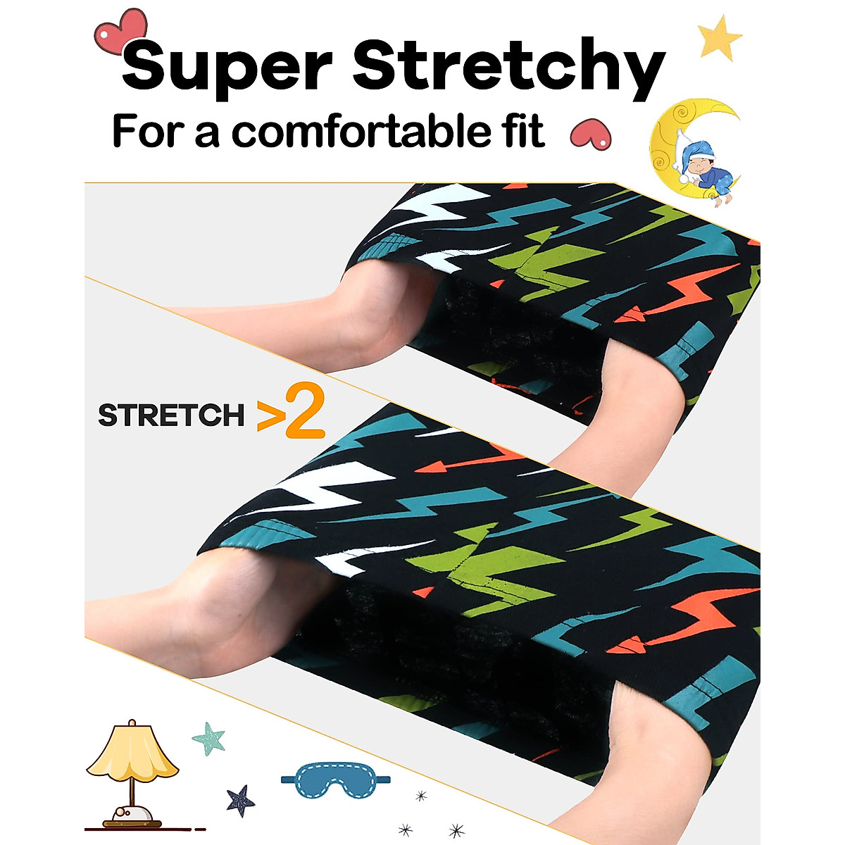 DAUGHTER QUEEN Boys Pajamas Toddler Robot PJs Kids Sleepwear 100% Organic Cotton Pj Sets Child 4 Piece Long Sleeve Jammies Winter Clothes Size 2T Age 2 Years Old