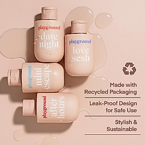 Playground Love Sesh, Water-Based Personal Lubricant with Natural Ingredients, Safe to Use with Latex Condoms, Lube for Men, Women, and Couples, Unscented, 3.7 Fl. Oz.