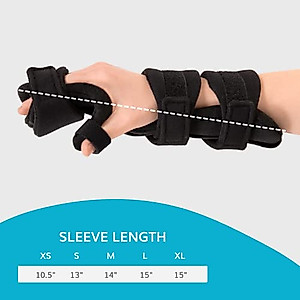 BraceAbility Soft Resting Hand Splint - Stroke Brace Right or Left Hand Immobilizer for Finger Contractures, Post-Surgery Recovery, Carpal Tunnel Syndrome, Ulnar Nerve Damage Relief (M - Right)