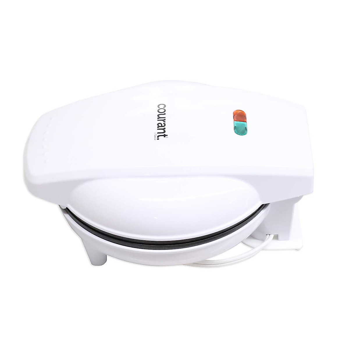 Courant Mini Donut Maker Machine for Holiday, Kid-Friendly, Breakfast or Snack, Desserts & More with Non-stick Surface, Makes 7 Doughnuts, White