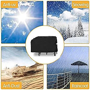 Uniflasy Griddle Cover for Blackstone 28'' Griddle Without Hood,for Most 2 Burner Flat Top Grill Griddle, Heavy Duty 600D Polyester Grilling Cover with Support Pole & Stainless Steel Melting Dome Lid