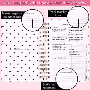Kate Spade New York 2024 Planner Weekly and Monthly, Medium Planner January 2024 - December 2024, Hardcover Spiral Planner, Daily Planner with Monthly Calendar, Stickers, & Pockets, Spade Dot