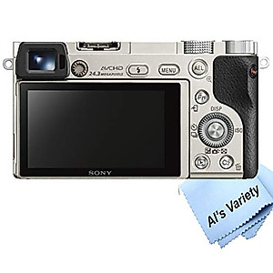Sony Alpha a6000 (Silver) Mirrorless Digital Camera with 16-50mm Lens + 32GB Card, Tripod, Case, and More (18pc Bundle) (Renewed)