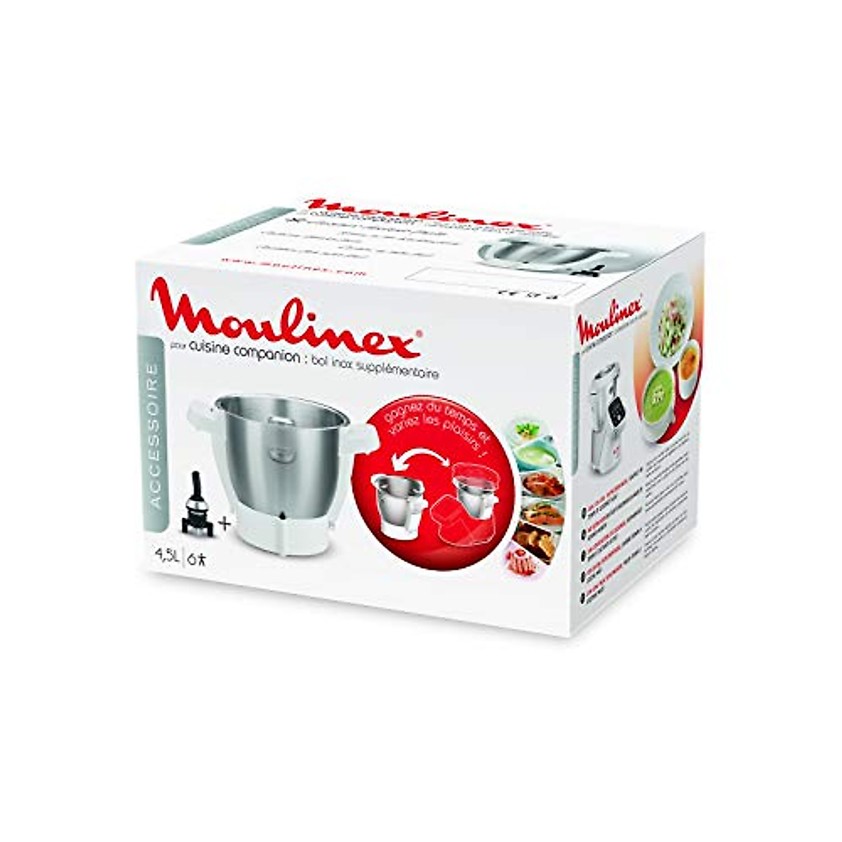 Moulinex Cuisine Companion XF380E11 4.5L Large Capacity Robot Bowl for 6 Person (Only Fits: Cuisine I-Companion & Companion HF800A13 & HF900110)