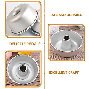 Yardwe Tube Pans for Baking Mini Angel Food Cake Pan, 4 inch Round Chiffon Cake Mold Aluminum Tube Pan Baking Cake Mould Donuts Molds