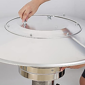 HQQ outdoor Patio Heater Reflector Shield, Propane Heat Reflector Shield Top for Outdoor Heaters,Dome Replacement Parts(3-Hole Mount，33’’ Diameter Round)