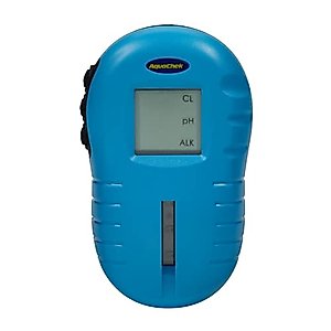 AquaChek TruTest Digital Test Strip Reader For Pool and Spa Water Testing - Tests for Free Chlorine, Free Bromine, pH, and Total Alkalinity - Quick & Accurate Results Includes 25 TruTest Strips (Blue)