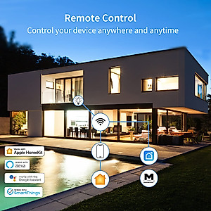 Minoston Outdoor Smart Plug Outlet WiFi Waterproof, Compatible with HomeKit, Works with Apple Home, Siri, Alexa, Google Assistant, Smart Life, Heavy Duty Smart Plug, Only 2.4GHz, Black (MP22WH)