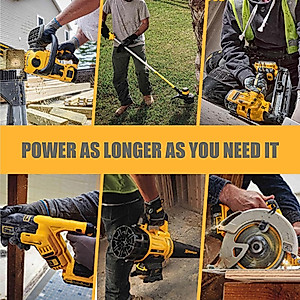 JUNWOOD 2Pack 8.0Ah MAX Lithium Replacement for Dewalt 20V Battery with 20 Volt Dual Port Battery Charger DCB200 DCB201 DCB204 DCB206 DCB207 DCD/DCF/DCG XR Series