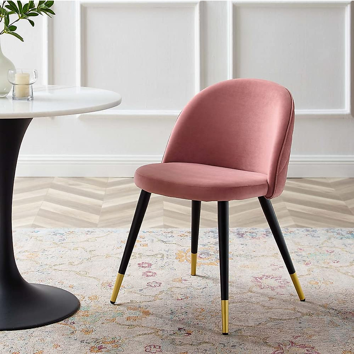 Modway Cordial Performance Velvet Accent Set of 2, Dining Chair, Dusty Rose