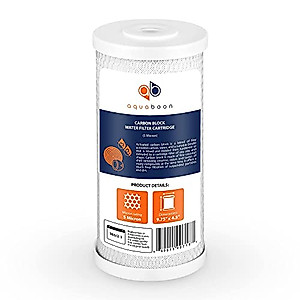 Aquaboon 5 Micron 10" x 4.5" CTO Carbon Block & Sediment Replacement Filter Cartridges Set, 2 pack COMPATIBLE WITH: FC25BX4, 32-450-20-GREEN, EP20-BB, 2C-20BB, DGD-5005-20, W15-PR, HD-950, WFHD13001B