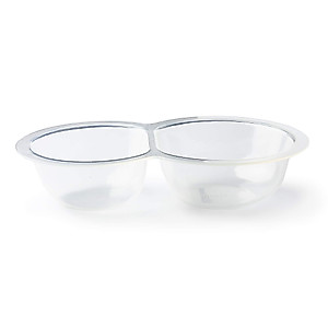 Plastic Double Bowls for Kids, BPA Free Toddler Children Adults Cereal Soup Snack Salad Pasta Bowl Microwave Dishwasher Safe Unbreakable Ecofriendly Stackable Divided Dish (2)