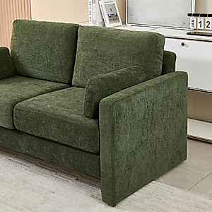 Tosaronia 58.66" x 30.70"Loveseat Sofa Couch Small Modern Comfy Couch with Chenille Fabric, Upholstered 2-Seater Sofa for Office, Small Spaces, Bedroom, Living Room, Apartment(Green)
