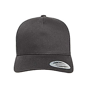 Yupoong Men's YP Classics 5-Panel Retro Trucker Cap, OSFA Black