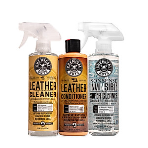 Chemical Guys SPI_109_16 Leather Cleaner and Leather Conditioner Kit for Use on Leather Apparel, Furniture, Car Interiors & More & SPI_993_16 Nonsense All Surface Cleaner Safe, 16 fl. Oz, Unscented