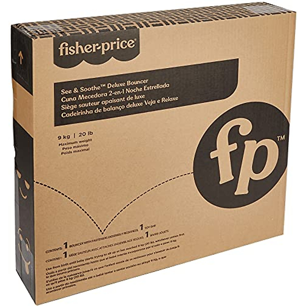 Fisher-Price See & Soothe Deluxe Bouncer - Hearthstone, soothing baby seat for infants and newborns [Amazon Exclusive]