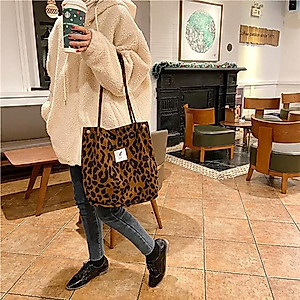 AioTio Women Handbag Shoulder Bag Women Handbag Large Fabric Bag Shopping Bag（leopard）