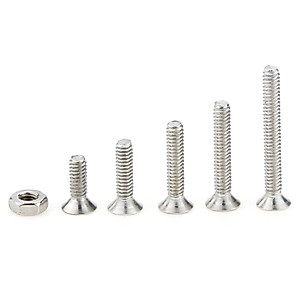 Hilitchi 210-Piece Metric M2 Hex Socket Flat Head Countersunk Bolts Screw Nut Assortment Kit - 304 Stainless Steel