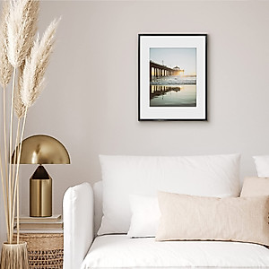 Americanflat Aluminum 11x14 Picture Frame with Shatter-Resistant Glass - Use as 8x10 Frame with Mat or 11x14 Frame Without Mat - Brooklyn Collection - Photo Frame for Wall Display - Black