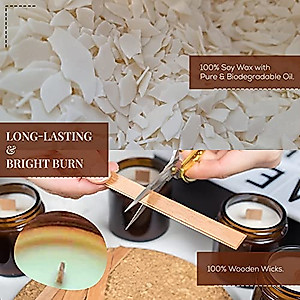 Blessed Is She - Sandalwood & Vanilla Scented Glass Candle Jar with Lid - 7.2 Oz | 100% Natural  Soy Wax with Wood Wick Candles | 70-84 Hours Long Burning Candles for Home Scented