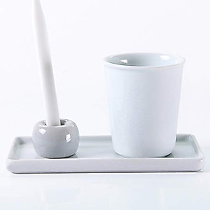 TOPBATHY 2 Pcs Kitchen Dresser Bathroom Vanity Tray Ceramic Bathroom Tray Plate Jewelry Holder for Hand Towel