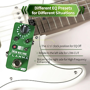 FLAMMA FC12 Drum Machine Guitar Pedal Drum Pedal with Real-Time FILL Function, Guitar Effect Pedal with 48 Drum Grooves 6 Music Styles & Tap Tempo EQ Presets, 44.1kHz/24Bit Mini Pedal