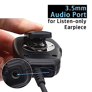 NEWASHAN Microphone for HYT Hytera Radio BD502 PD482i PD502 TC-300 TC-508 TC-2100 HYT2100 Power 446 2-pin Walkie Talkie Shoulder Lapel Speaker Mic with PTT Back Clip Audio Jack Water Resist