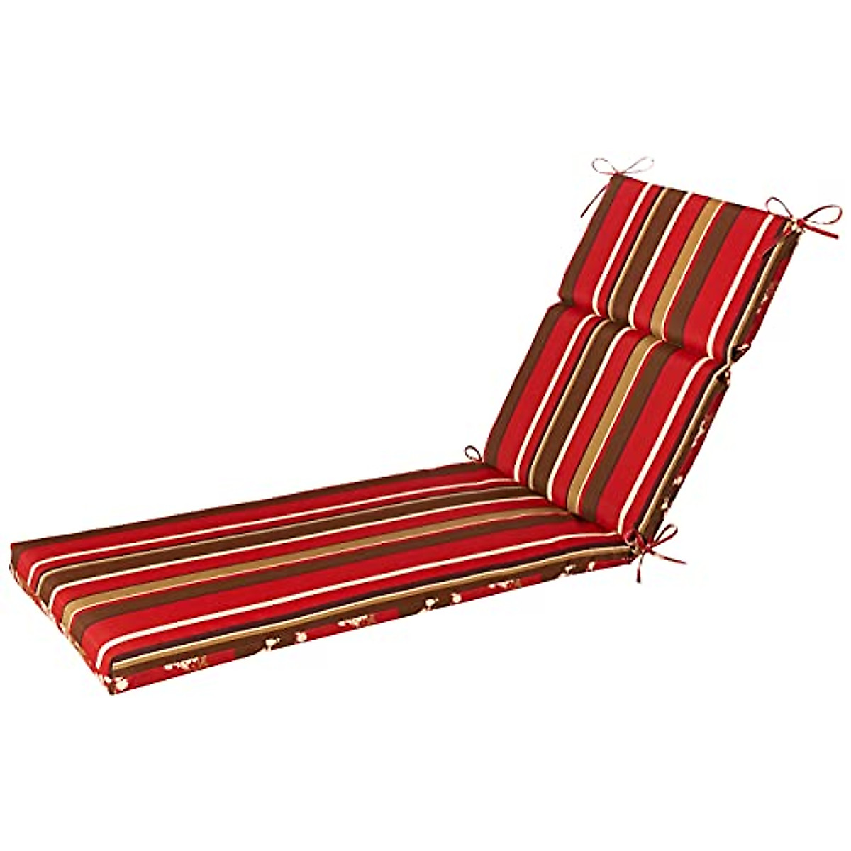 Pillow Perfect Outdoor/Indoor Monserrat/Montifleuri Sangria Chaise Lounge Cushion, 1 Count (Pack of 1), Brown