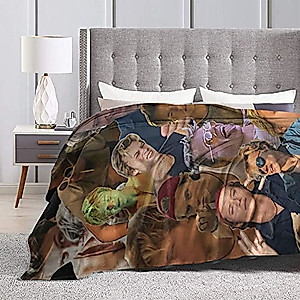Rudy Pankow as JJ Soft and Comfortable Warm Throw Blanket Beach Blanket Picnic Blanket Fleece Blankets for Sofa,Office Bed car Camp Couch … (Balck, 50"x40")