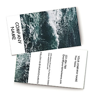 Advanced Business Card Customization 200 Pcs 3.5" x 2" Size Full Color Modern Flower Image Customizable Logo Photo Design Flower Template