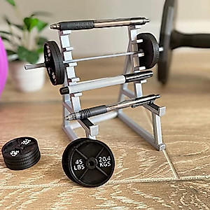 Pen Holder for Desk Unique | 2023 New Squat Rack Pencil Holder | Funny Pen Holders Desk Tidy | Fitness Equipment Shape Ornaments Pens Holder Stand Home Decor Gifts for Friends