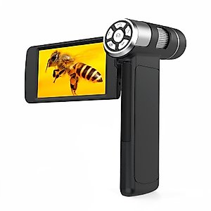 Andonstar AD203 80-200X USB 1080P Digital Microscope with 32GB SD Card Pocket Electronic Microscope for Kids and Adults Observe Outdoor Tools (Black)