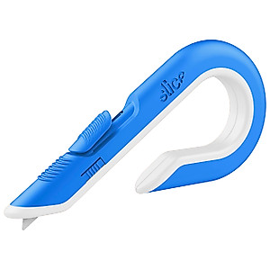 Slice Box Cutter | Manual Retracting | Heavy Duty Utility Knife | Safe Ceramic Blade Lasting 11x Longer than Metal | 1 Pack | Sky