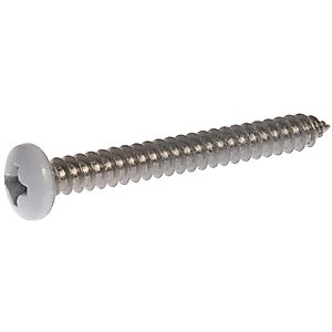 Hillman 44447 8 x 3-Inch White Pan Head Phillips Sheet Metal Screw, Stainless Steel, 10-Pack