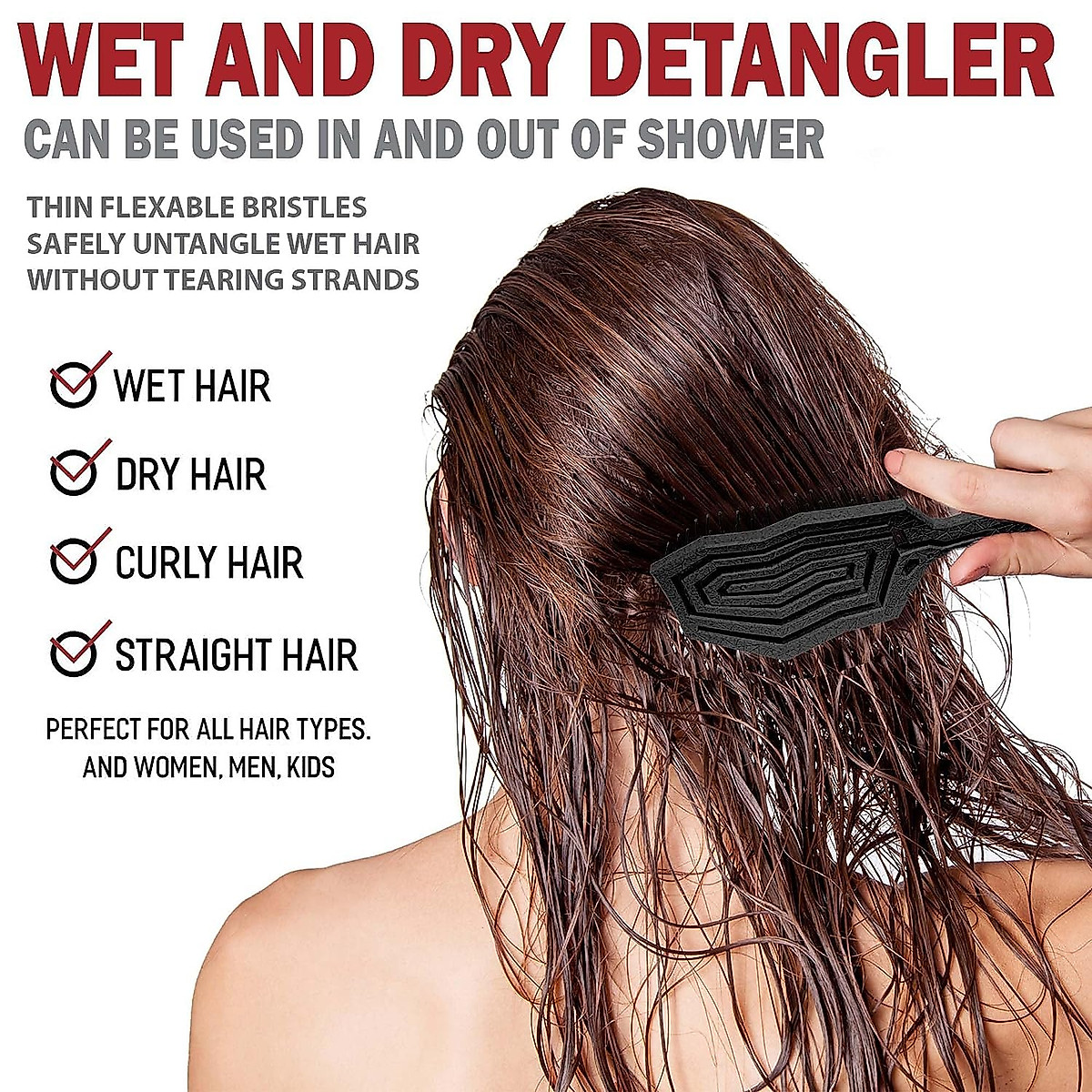 Fiora Naturals Hair Detangling Brush -100% Bio-Friendly Detangler hair brush w/Ultra-soft Bristles- Glide Through Tangles with Ease - For Curly, Fine, Women, Men, Kids, Toddlers, Wet and Dry Hair