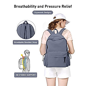 Dark blue Backpack for Women Men, Waterproof High School Bookbag,Lightweight Casual Travel Daypack,Classic Basic College Backpack,Middle School Bag for Teen Girls Boys