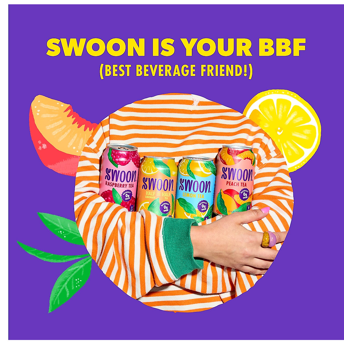 Swoon Raspberry Tea - Sugar Free Fruit Tea, Low Carb, Paleo-Friendly, Gluten Free Iced Tea - Flavored Tea Keto Drinks Made with Organic Black Tea and Sweetened by Monk Fruit and Stevia (Pack of 12)