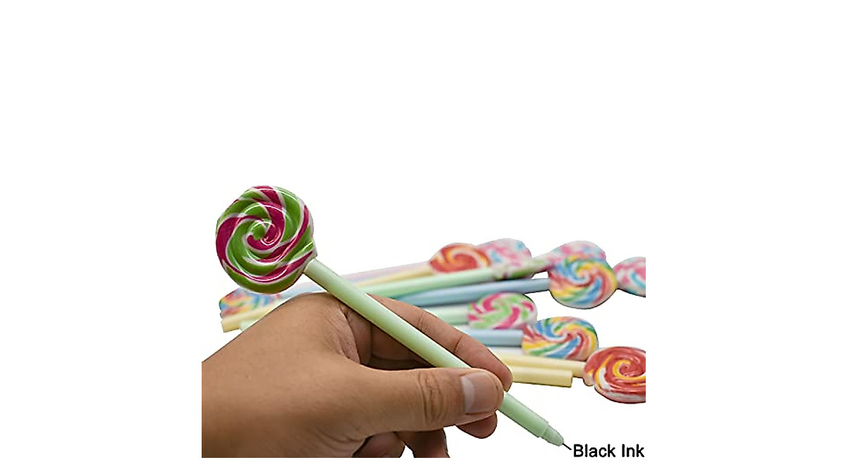 Maydahui 12PCS Rainbow Lollipop Pens for Fun Writing
