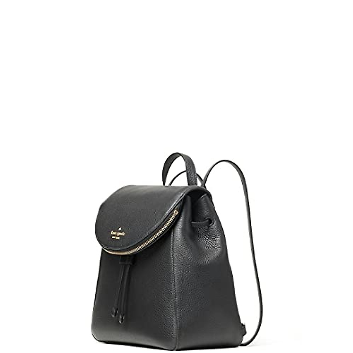 KATE SPADE LEILA MEDIUM FLAP BACKPACK TOTE BAG BLACK SOFT LEATHER