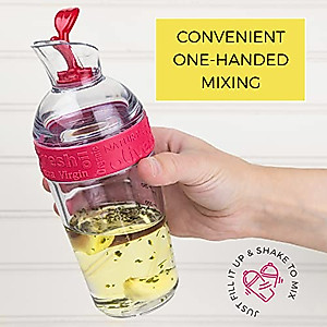 Salad Dressing Shaker For Mixing Ranch And Sauce, One Hand, Leak Proof, Spout Lid for Pouring And Measurement Marks With Good Grip Rubber, Italian Dressing Shaker, And Oil And Vinegar Dispenser - 12oz
