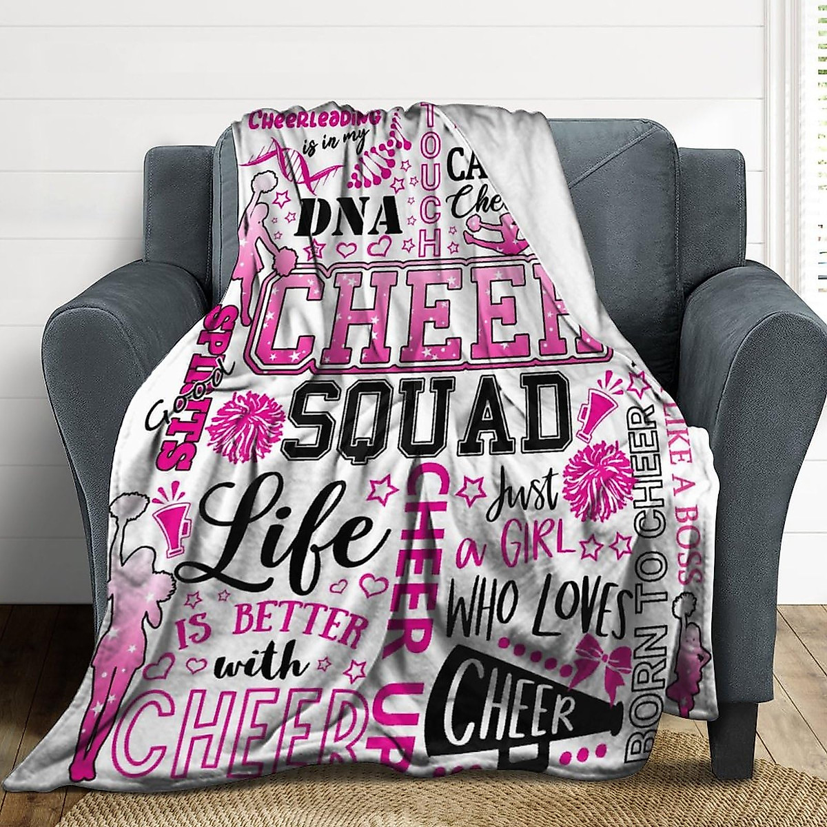 Yuituiyy Cheerleader Gifts Blanket for Girls Cheer Throw Blanket Cheerleading Gifts for Cheer Team Cheer Lovers Coach Gift Cheer Squad Birthday Gift Ideas for Teens Kids 50"x40"