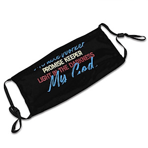 FABE Jesus Waymaker Face Mask with 2 Pcs Filters,Christian Mask Reusable Washable Balaclavas for Women Man Youth, Black, Medium