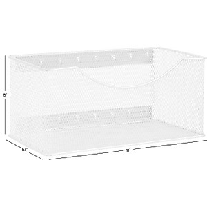 YBM HOME Mesh Magnetic Storage Basket Organizer with Extra Strong Magnets Holds Your Whiteboard and Locker Accessories, Perfect as Marker and Pencil Holder for Office, (16, White)