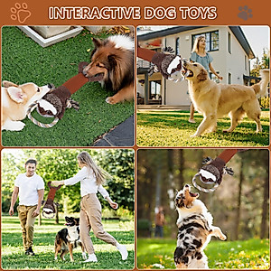 Eneston Large Plush Squeaky Dog Toys with Crinkle Paper, Tug of War Pull Toys for Puppies, Interactive Dog Chew Toys for Small, Medium and Large Dogs