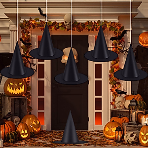 Ruisita 12 Pieces Halloween Black Witch Hat Costume Accessories Halloween Witch Cosplay Hats for Halloween Decoration